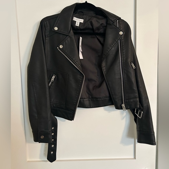 Topshop | Jackets & Coats | Topshop Black Leather Jacket | Poshmark